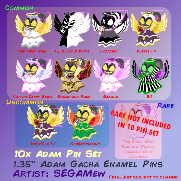 1.35" Adam Mystery Gacha First Man Angel Hazbin Hotel Dickmaster [Enam ...